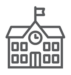 School building line icon school and education Vector Image