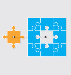 4x4 jigsaw puzzle blank template background light Vector Image