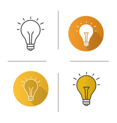 Light bulb yellow rgb color icon idea emoji Vector Image