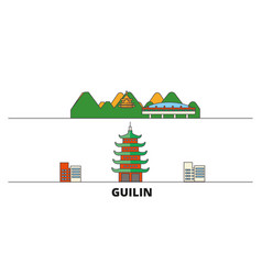 China guilin flat landmarks Royalty Free Vector Image