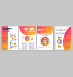 Climate change brochure template layout Royalty Free Vector