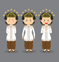 Character in different indonesian traditional Vector Image