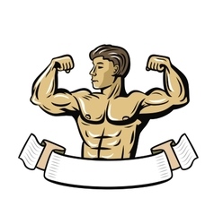 Muscle bodybuilder back pose Royalty Free Vector Image