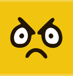 Angry emoticon in doodle style yellow background Vector Image