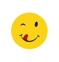 Yummy smile emotion Royalty Free Vector Image - VectorStock