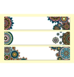 Horizontal mandalas headers for website Royalty Free Vector