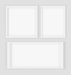 Realistic 3d square and rectangular white blank Vector Image