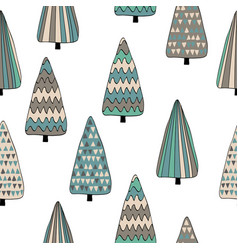 Forest seamless pattern background with winter Vector Image