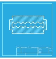 Razor blade sign black dotted icon on Royalty Free Vector