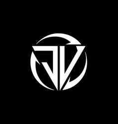 Jv logo monogram with triangle shape and circle Vector Image