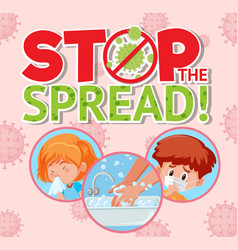 Poster design for coronavirus with boy wearing Vector Image