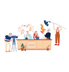 Tv news program poster design template Royalty Free Vector