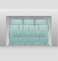 Store window with striped awning Royalty Free Vector Image