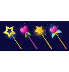 Fairytale magical wand Royalty Free Vector Image