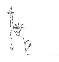 Single one line drawing a female acrobat performs Vector Image