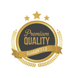 Modern gold circle metal badge label and design Vector Image