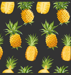 Green yellow pineapples repeat pattern design Vector Image