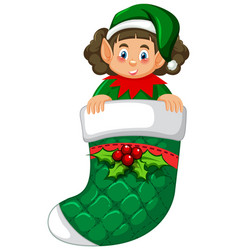 Christmas elf cartoon character Royalty Free Vector Image