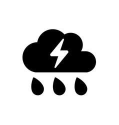 Thunder and lightning outside window concept Vector Image