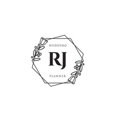 Initial rj signature logo template hand drawn Vector Image