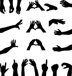 Hand gestures human palms and wrist showing Vector Image