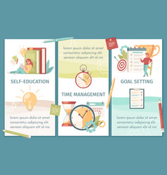 Self development vertical banners Royalty Free Vector Image