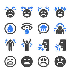 Flat emotions mood scale of set Royalty Free Vector Image