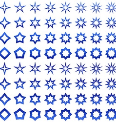Blue star shape set Royalty Free Vector Image - VectorStock