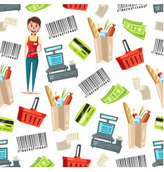 Seamless pattern with summer garage sale street Vector Image