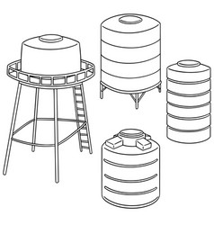 Set water storage tanks Royalty Free Vector Image