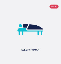 Two color sleepy human icon from feelings concept Vector Image