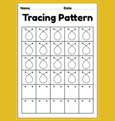 Tracing pattern curve lines worksheet Royalty Free Vector