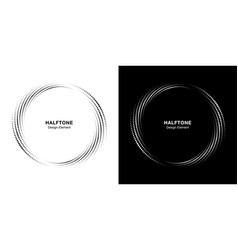 Halftone incomplete circle frame dots Royalty Free Vector