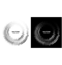 Halftone dots circle frame logo emblem design Vector Image