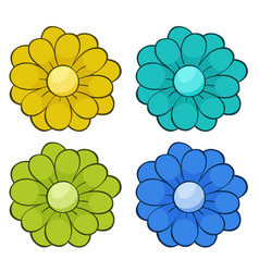 Hand holding colorful flowers on white background Vector Image