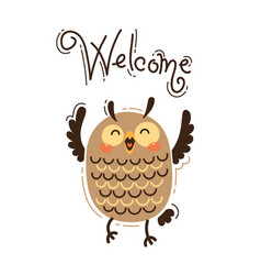 Welcome back to school card with an owl Royalty Free Vector