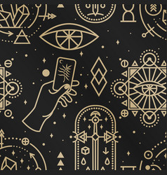 Seamless pattern with gold chain Royalty Free Vector Image