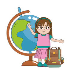 School world map cartoon Royalty Free Vector Image