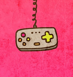 Hand drawn classic game controller joystick doodle