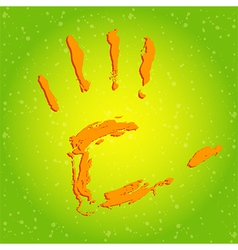 Background with multicolored paint hands Vector Image