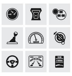 Car dashboard icon set Royalty Free Vector Image