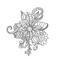 Doodle art flowers entangle floral pattern Vector Image