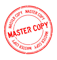 Grunge red master copy word round rubber seal Vector Image