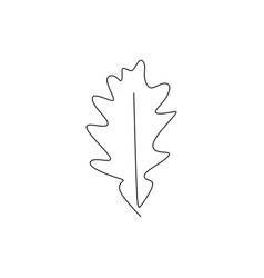 One line drawing of autumn leaves Royalty Free Vector Image