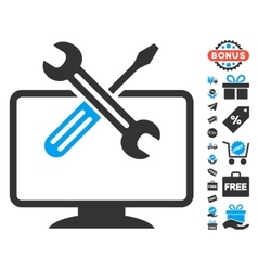 Computer tools icon with free bonus Royalty Free Vector