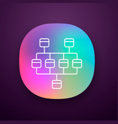 Network diagram app icon cluster diagram network Vector Image