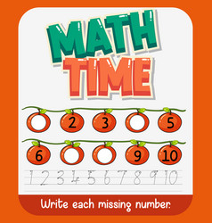 Worksheet template for counting how many Vector Image