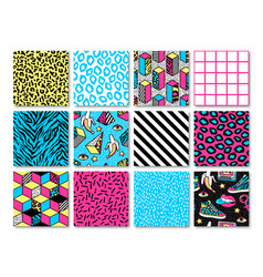 Memphis geometric shapes seamless pattern Vector Image