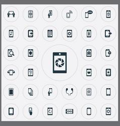 Set simple mobile icons Royalty Free Vector Image
