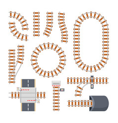 Railroad tracks subway stations map top view Vector Image